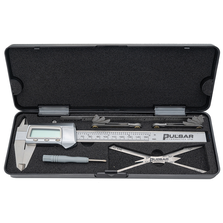 Tik-caliper 6" pulsar digital caliper set c/w ruler, angle gauge ...