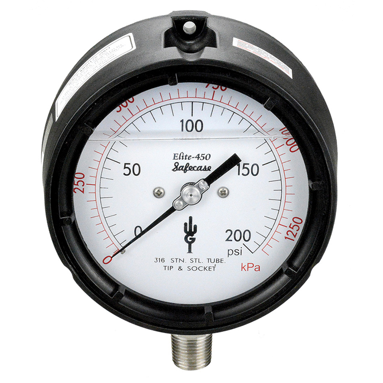 Green Line 0-1000 PSI liquid filled bottom mount process gauge | Green ...