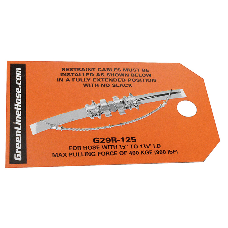 Green Line G29TAG-125 hose restraint safety tag for 1/8-inch restraint ...